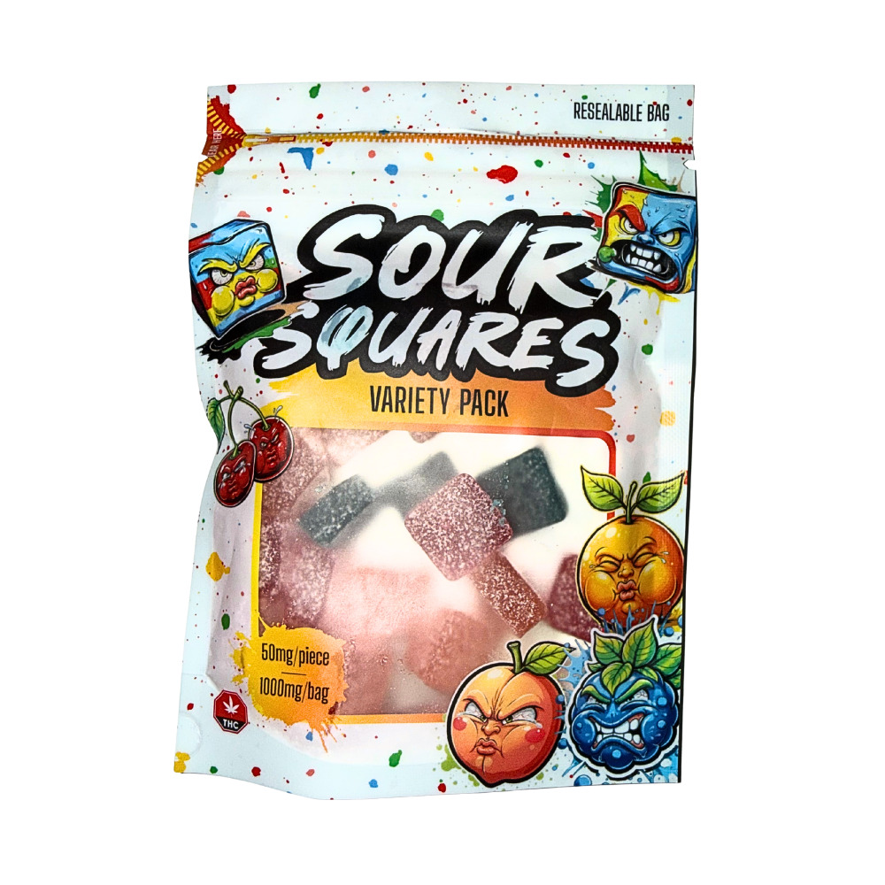 Sour Squares Variety Pack 1000mg - Happy Tree Buds